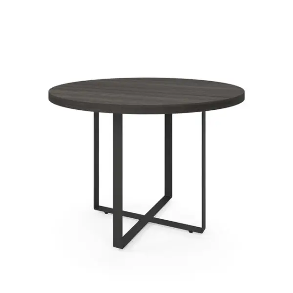 42" Round Modern Conference or Meeting Table w/ Contemporary Metal Base