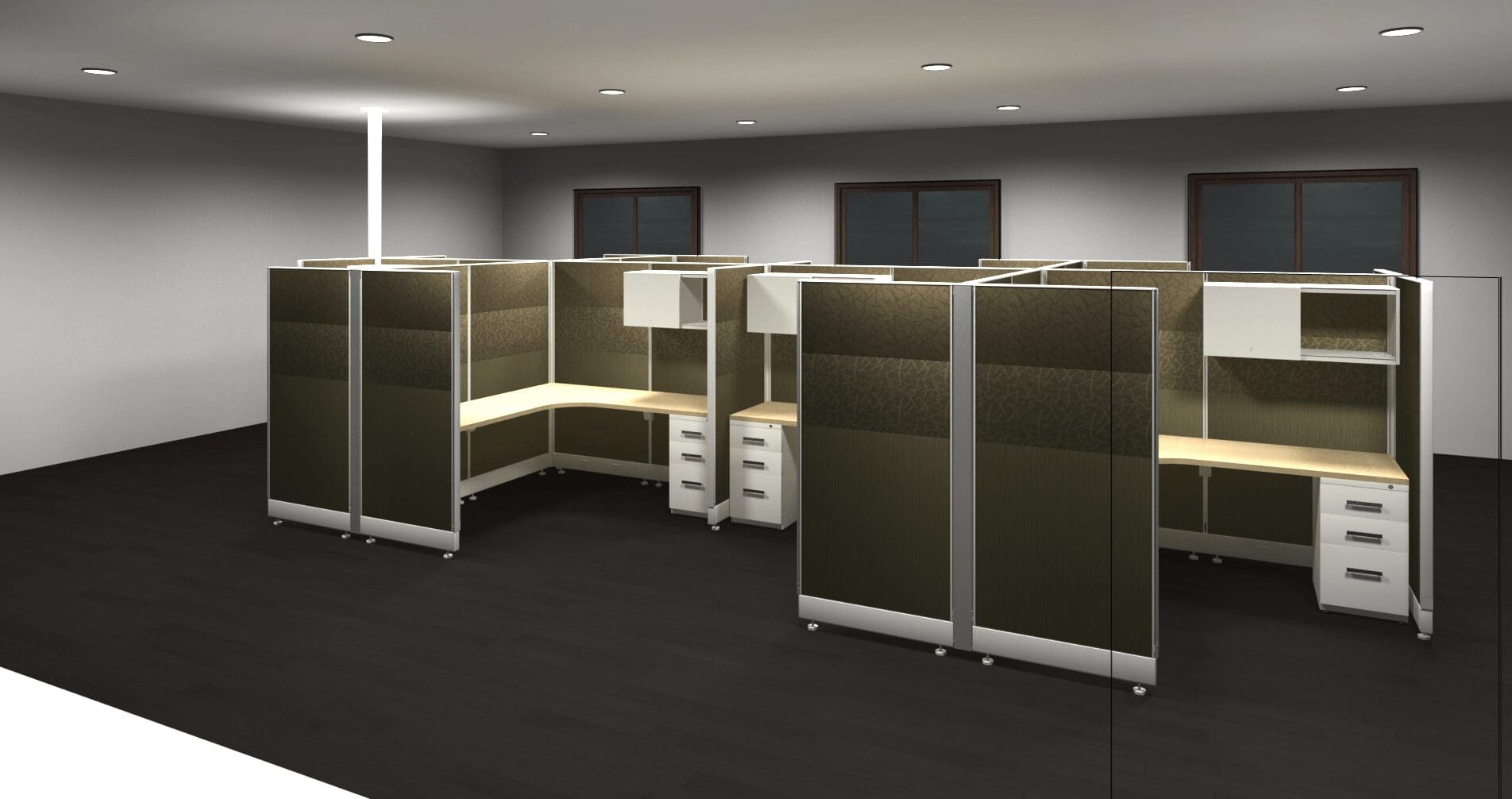 Friant L-Shaped Cubicles—6', 7', or 8'