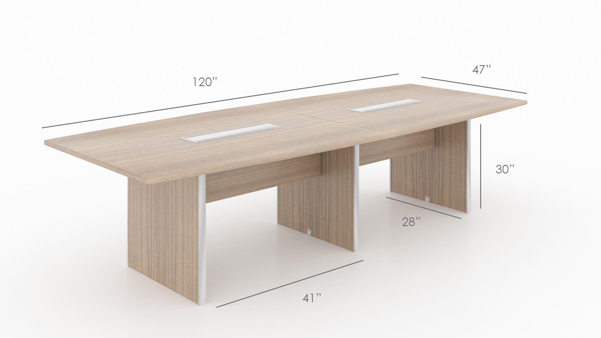 Potenza Modern Conference Table - Choose Size 8' - 12'