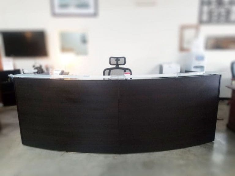Potenza Curved Reception Desk - Modern Reception Desk - 2 Person Curved ...